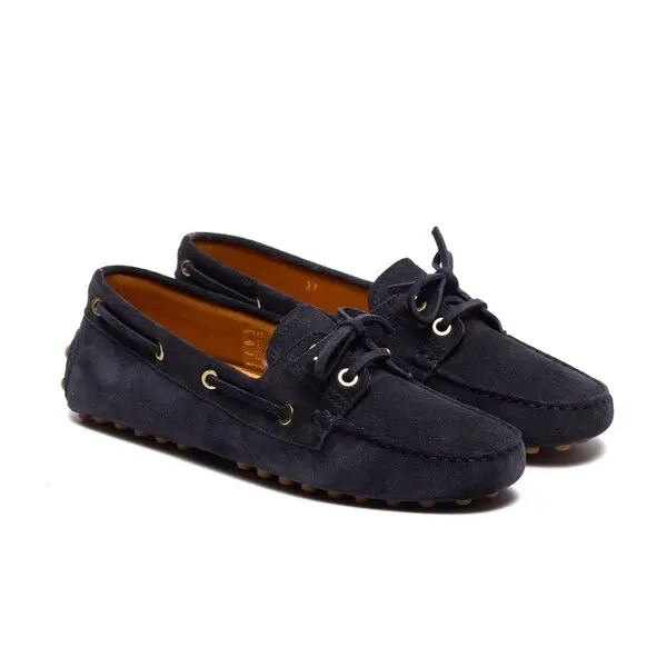 TOD'S Gommino Suede Boat Loafers - Blue