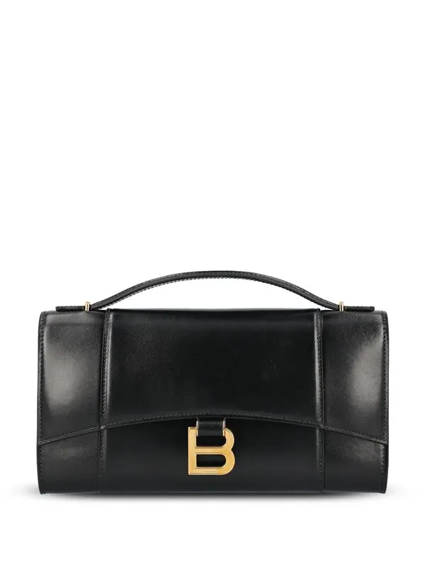 Balenciaga Hourglass Pochette With Handle - Black