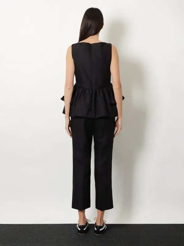 Dries Van Noten Casey Wool And Silk Top - Black