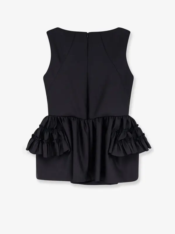 Dries Van Noten Casey Wool And Silk Top - Black