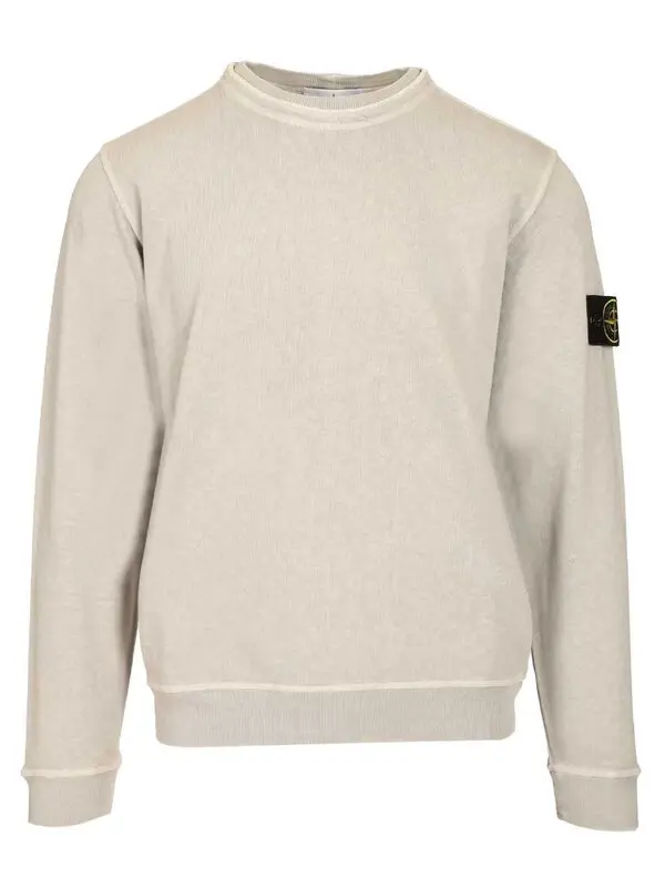 Stone Island Sweatshirt In Malfilé Cotton - Gray