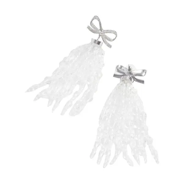 SELF-PORTRAIT Crystal Bow Waterfall Earrings