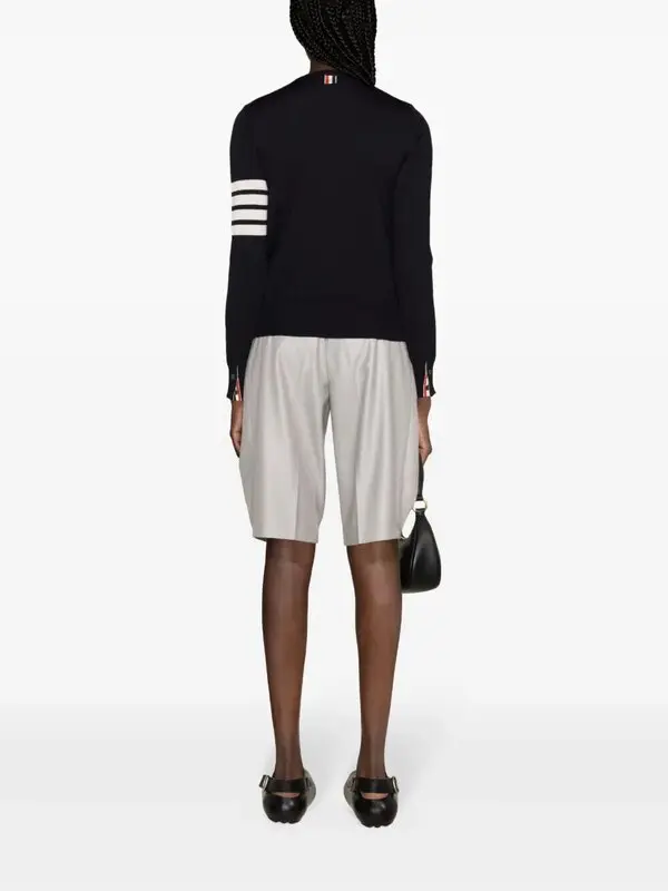 Thom Browne 4-bar Relaxed Pullover In Merino Wool - Blue