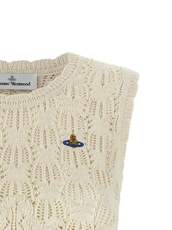 VIVIENNE WESTWOOD Ella Cotton Knit Top With Frost Flower Pattern