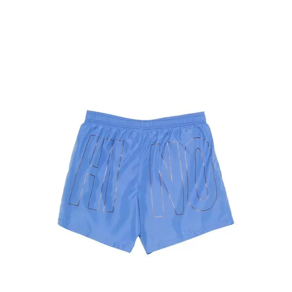 Moschino Beachwear Swim Shorts With Logo Print