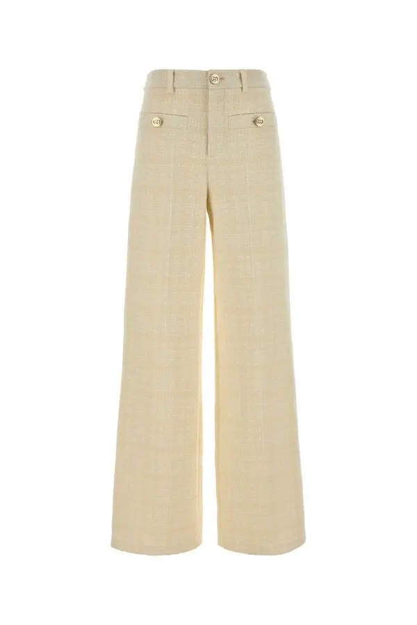 Gucci Cream Tweed Pants - Yellow