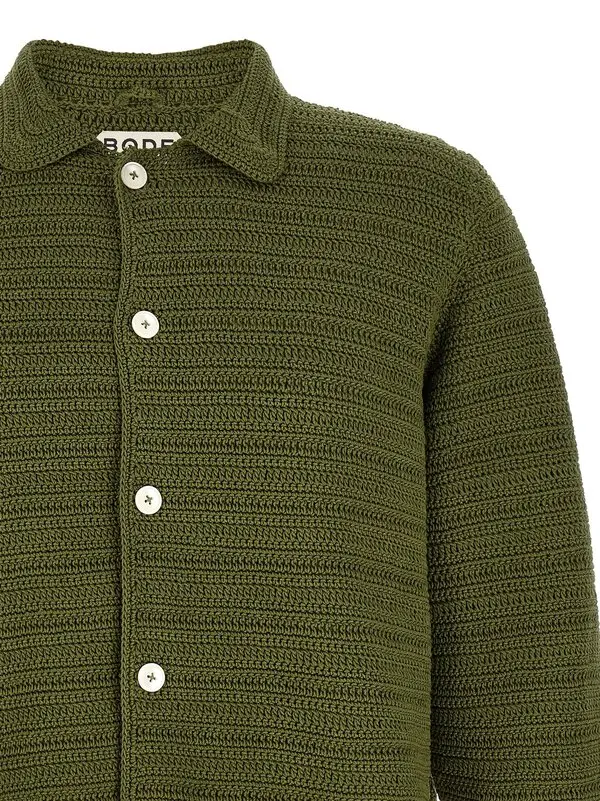 BODE Handmade Crochet Shirt With Logo Embroidery