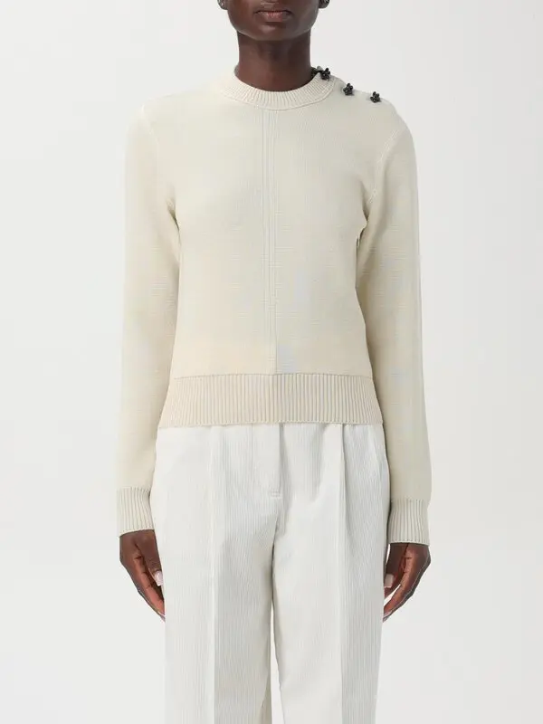 Bottega Veneta Ribbed Knit Crewneck Sweater - White
