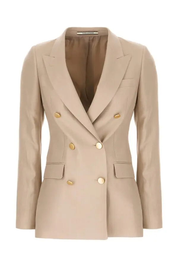 Tagliatore Double-breasted Blazer With Gold-tone Buttons - Multicolor