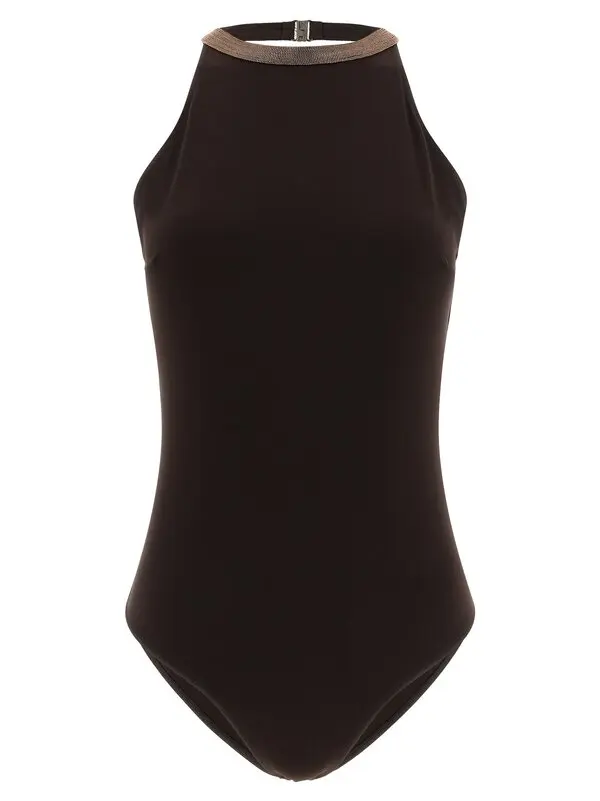 Brunello Cucinelli Embellished One-piece Swimsuit - Brown