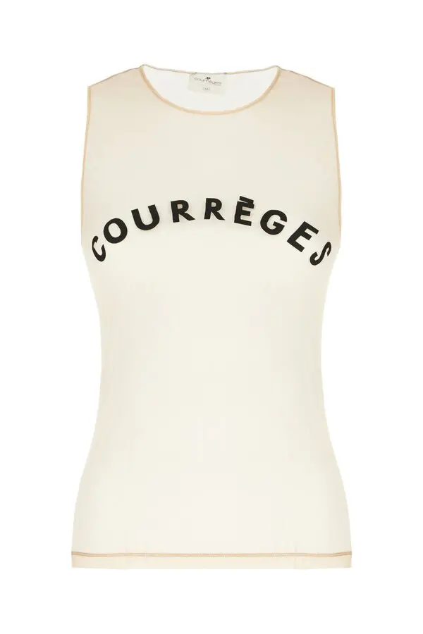 COURREGES Sleeveless Logo Top
