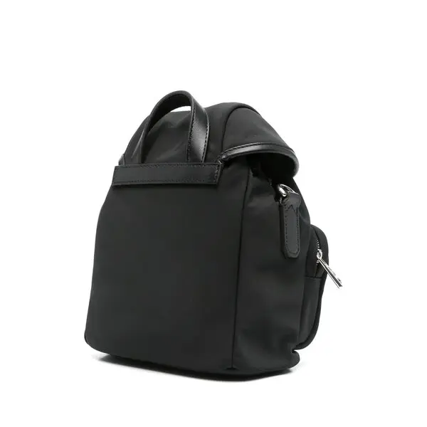 Moncler Technical Jersey And Leather Trimmed Backpack - Black