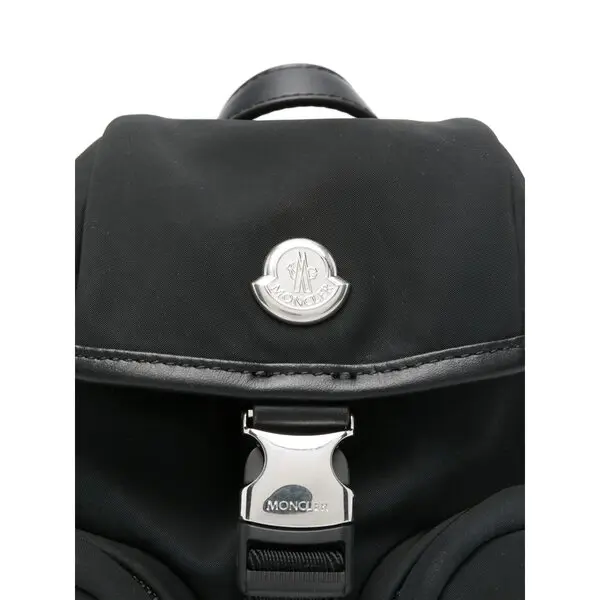 Moncler Technical Jersey And Leather Trimmed Backpack - Black