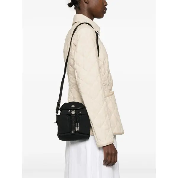 Moncler Technical Jersey And Leather Trimmed Backpack - Black