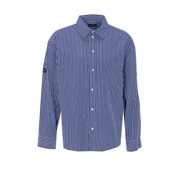 Balenciaga Logo Oversized Shirt - Blue
