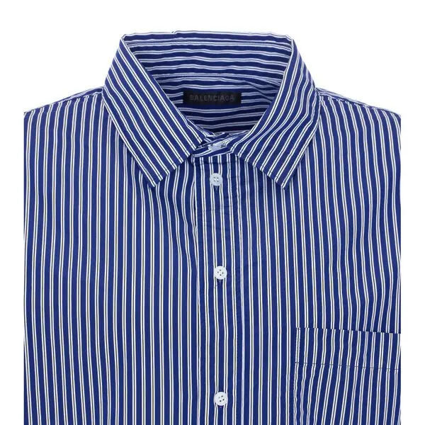 Balenciaga Logo Oversized Shirt - Blue
