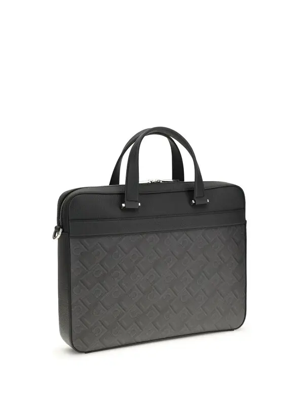 FERRAGAMO Monogrammed Calfskin Work Bag