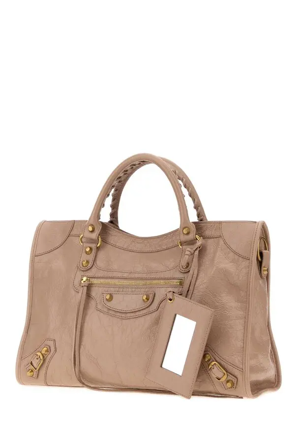 Balenciaga Antiqued Leather Medium Le City Handbag - Pink