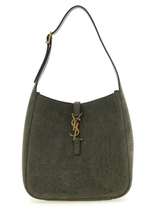 Saint Laurent Micro 'le 5 À 7' Shoulder Bag In Hammered Nubuck Leather - Gray