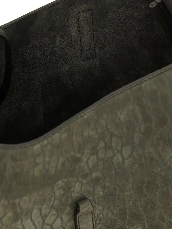 Saint Laurent Micro 'le 5 À 7' Shoulder Bag In Hammered Nubuck Leather - Gray