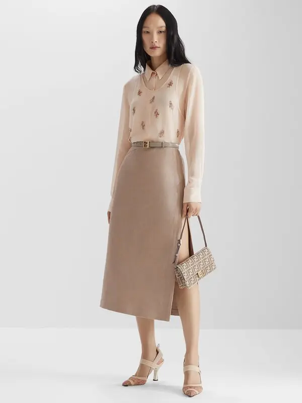 Fendi Silk Georgette Embroidered Blouse