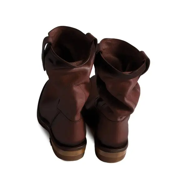 Miu Miu Leather Slouchy Boots - Brown