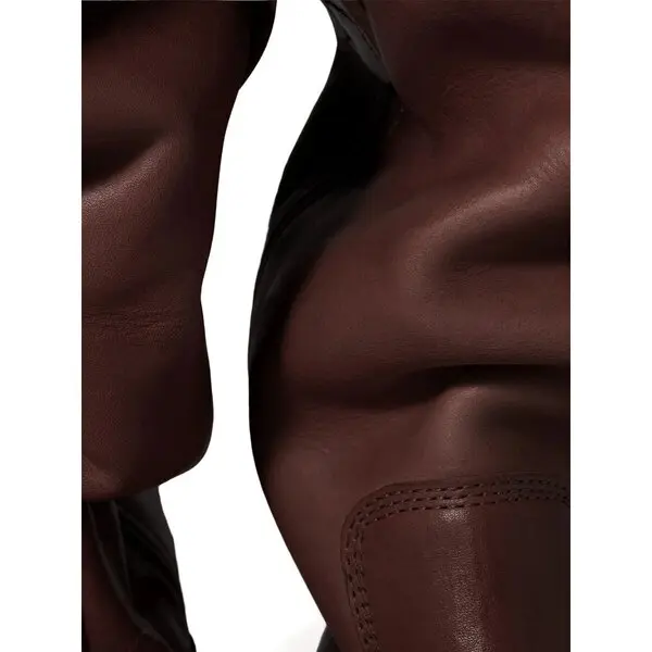 Miu Miu Leather Slouchy Boots - Brown