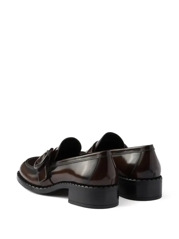 Prada Brushed Fumé Leather Loafers