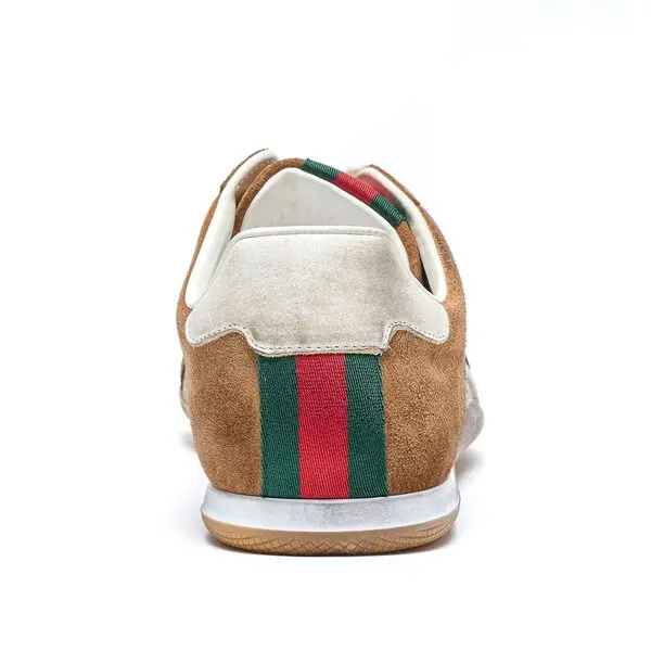 Gucci All Over Logo Print Suede And Rubber Sneakers - Brown