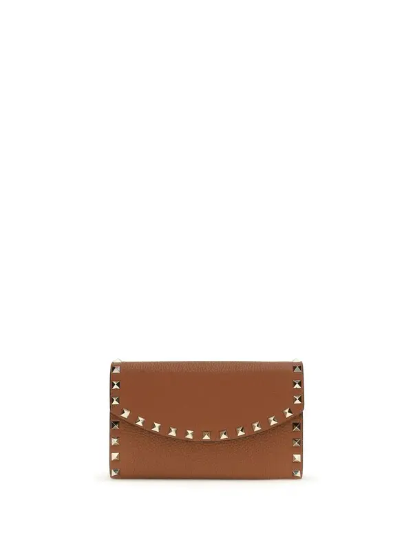 Valentino Garavani Rockstud Chain Wallet - Brown