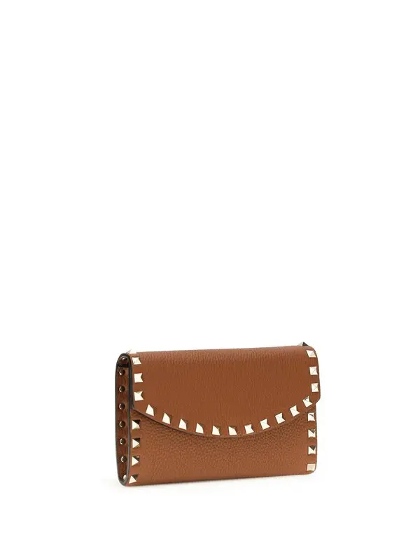 Valentino Garavani Rockstud Chain Wallet - Brown