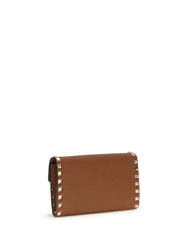 Valentino Garavani Rockstud Chain Wallet - Brown
