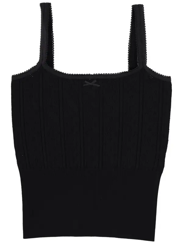 JW Anderson Ribbed Tank With Bow Detail - Black