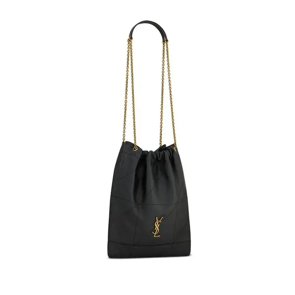 Saint Laurent Lambskin Drawstring Shoulder Bag - Black