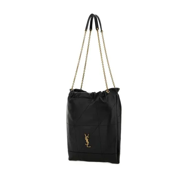 Saint Laurent Lambskin Drawstring Shoulder Bag - Black