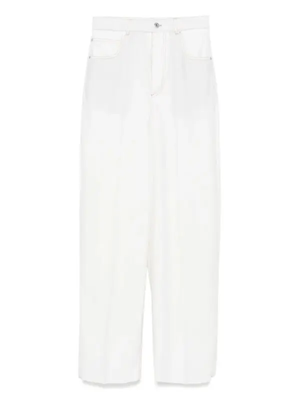 Bottega Veneta Wide Leg Denim Trousers - White