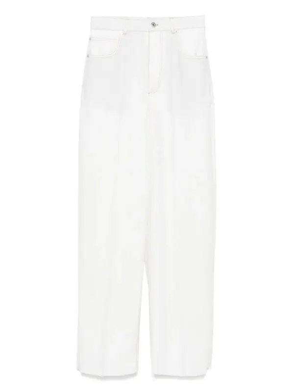 Bottega Veneta Wide Leg Denim Trousers - White