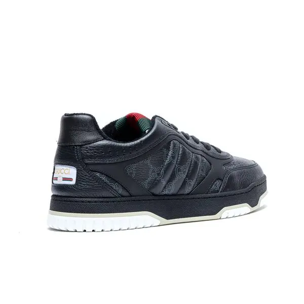 Gucci Re-web" Low-top Leather Sneakers - Black