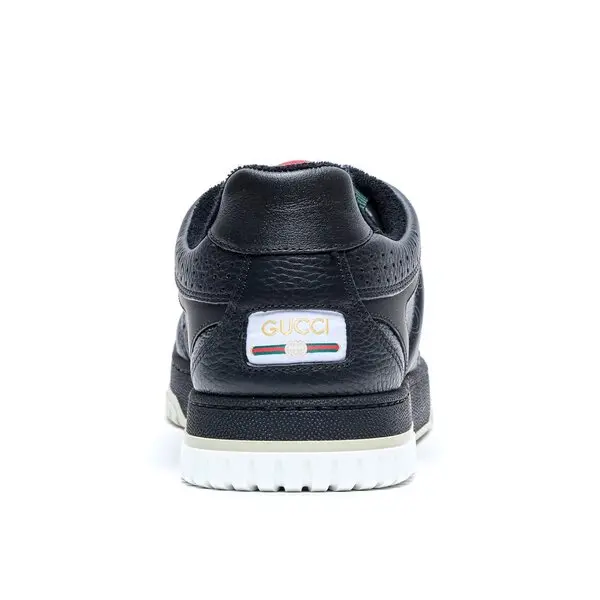 Gucci Re-web" Low-top Leather Sneakers - Black