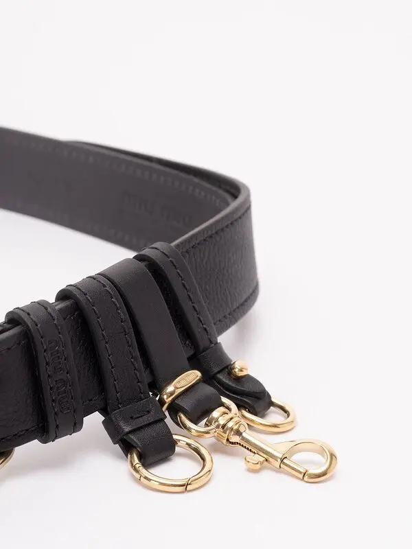Miu Miu Leather Belt With Gold Tone Hardware - Multicolor