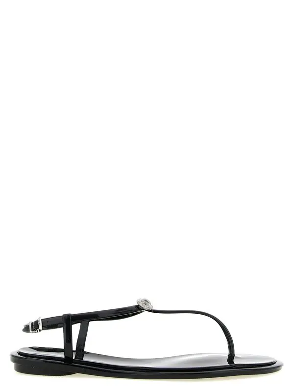 MACH &AMP; MACH Mach & Mach Double Bow Embellished Thong Sandals - Black