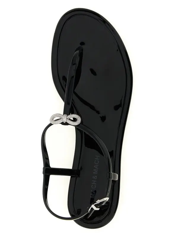 MACH &AMP; MACH Mach & Mach Double Bow Embellished Thong Sandals