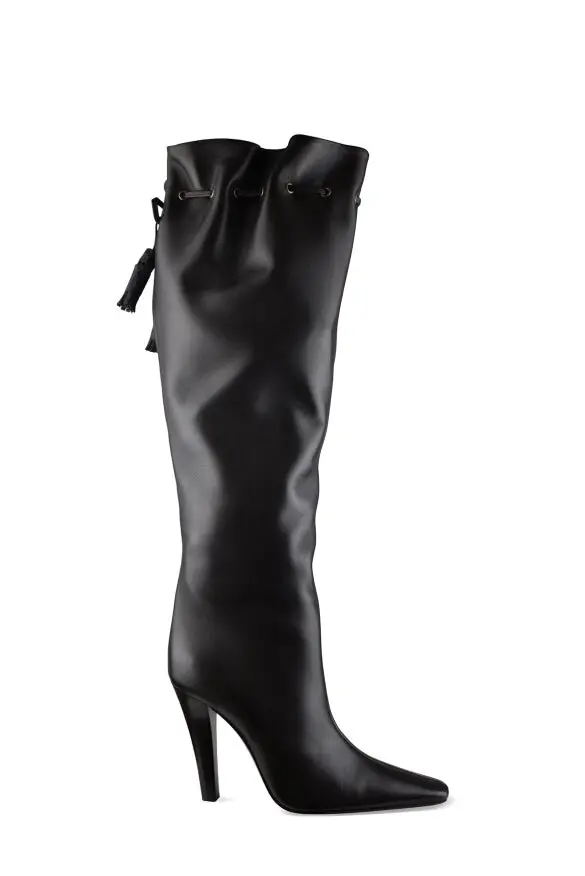 Saint Laurent Gathered Leather Boots