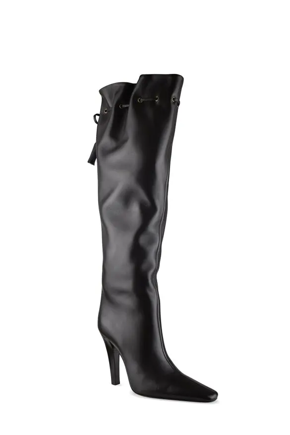 Saint Laurent Gathered Leather Boots