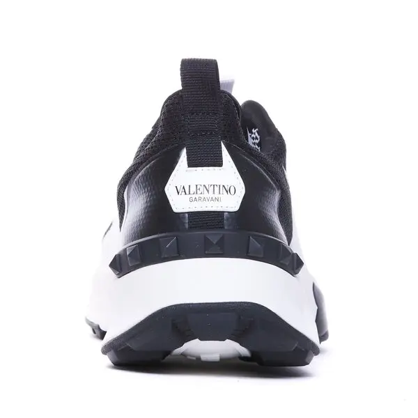 Valentino Garavani Fabric And Rubber Lace-up Sneakers - Black