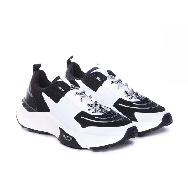 Valentino Garavani Fabric And Rubber Lace-up Sneakers - Black