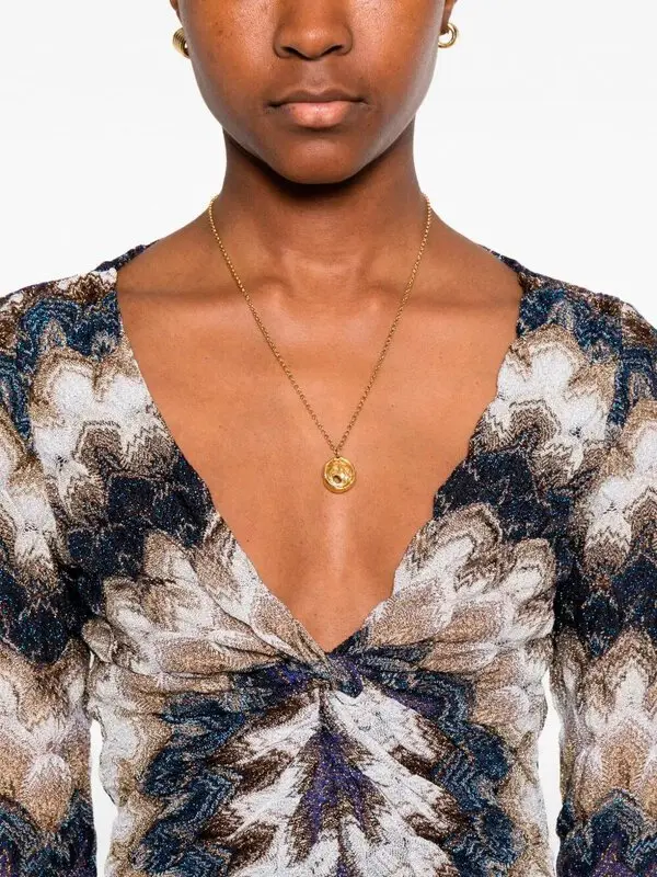 Missoni Long Sleeve Twist Front Zigzag Knit Dress