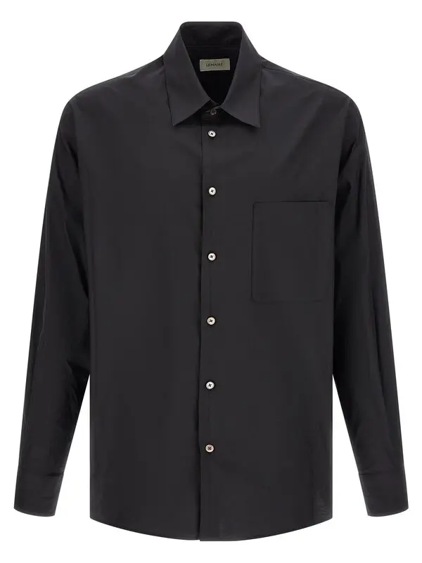 LEMAIRE Cotton And Silk Shirt - Black