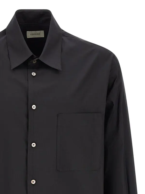 LEMAIRE Cotton And Silk Shirt - Black