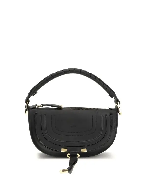 Chloé Marcie Mini Shoulder Bag In Smooth Calfskin - Black
